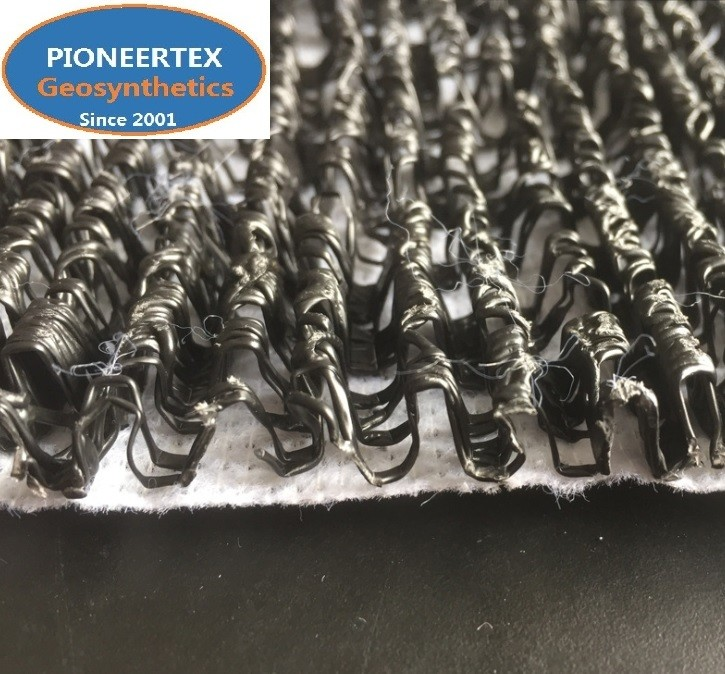 Composite Drainage Sheet with Wave shaped drain core for Synthetic Turf ...